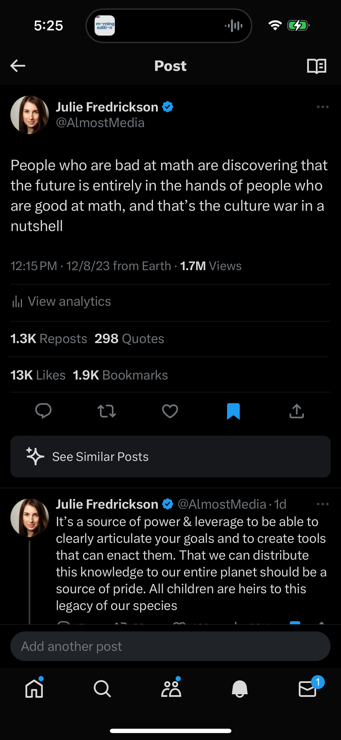 Day 1073 and Math is Leverage – Julie Fredrickson
